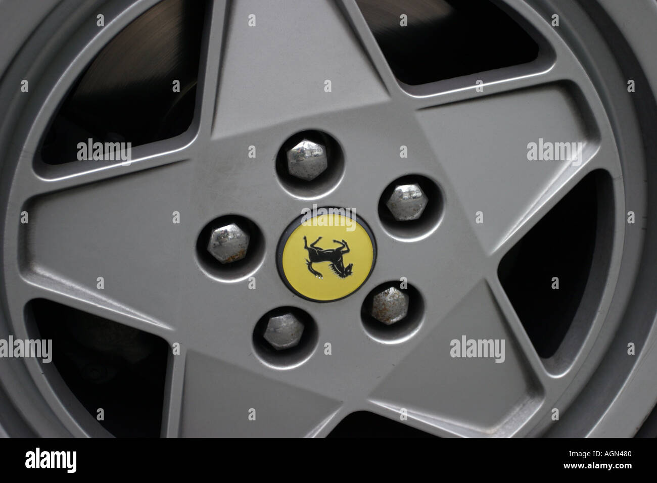Ferrari badge on the wheels Stock Photo - Alamy