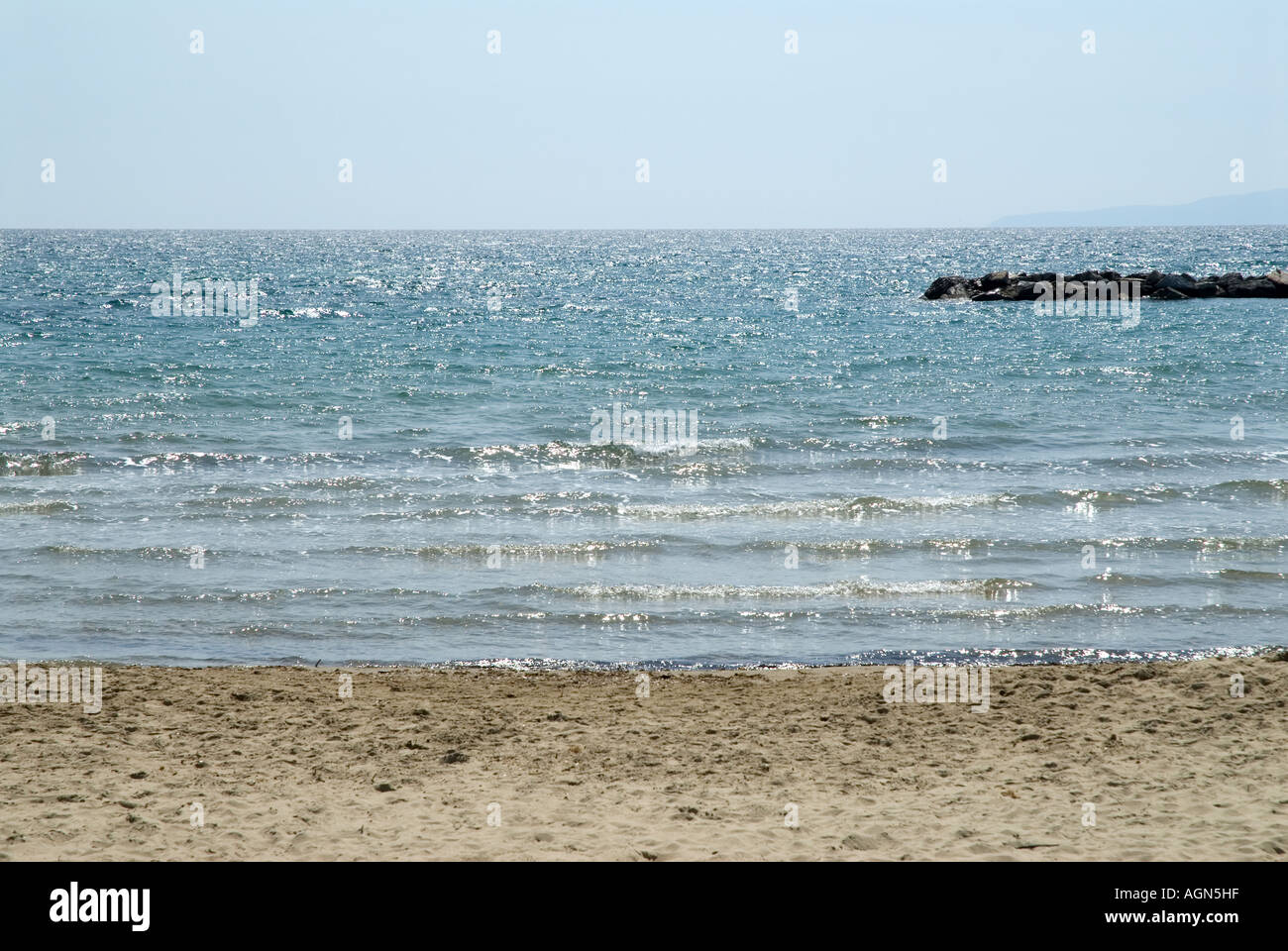 Italian sand beach in Toscany Stock Photo - Alamy