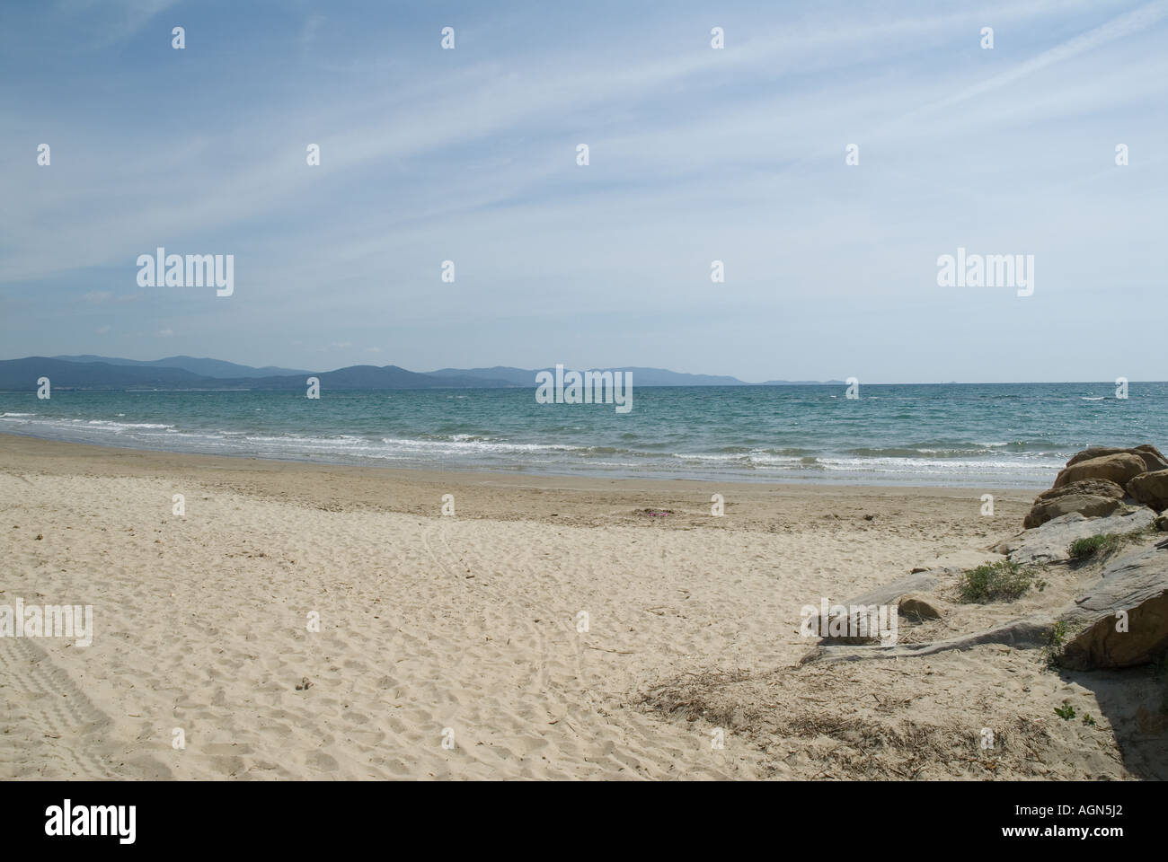 Italian sand beach in Toscany Stock Photo - Alamy