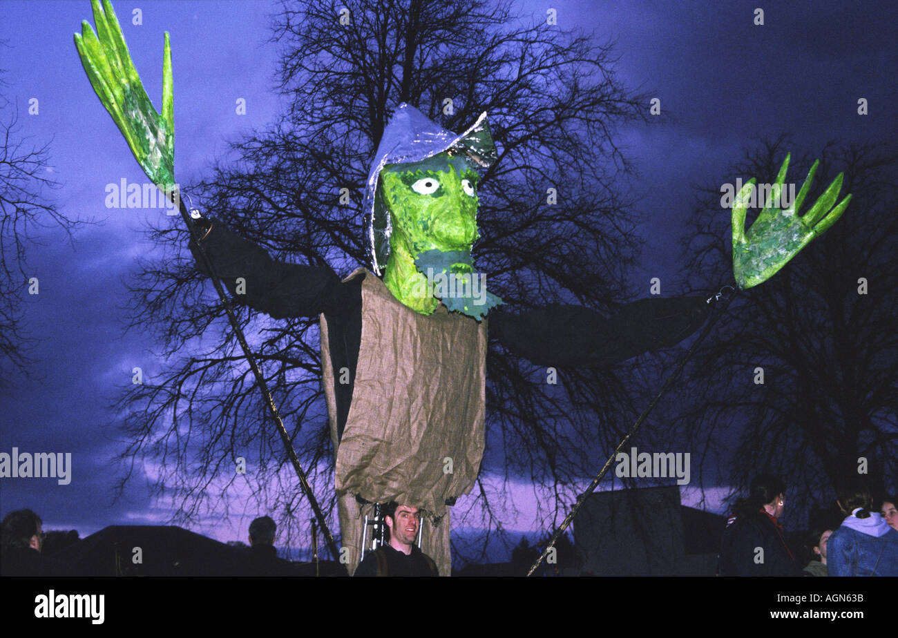 Hawick Border Reivers Festival night large puppet of Border Reiver ...