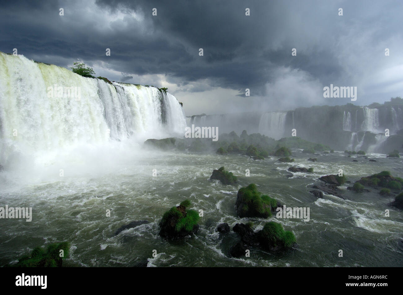 Iguazu waterfall in a thunderstorm Stock Photo - Alamy