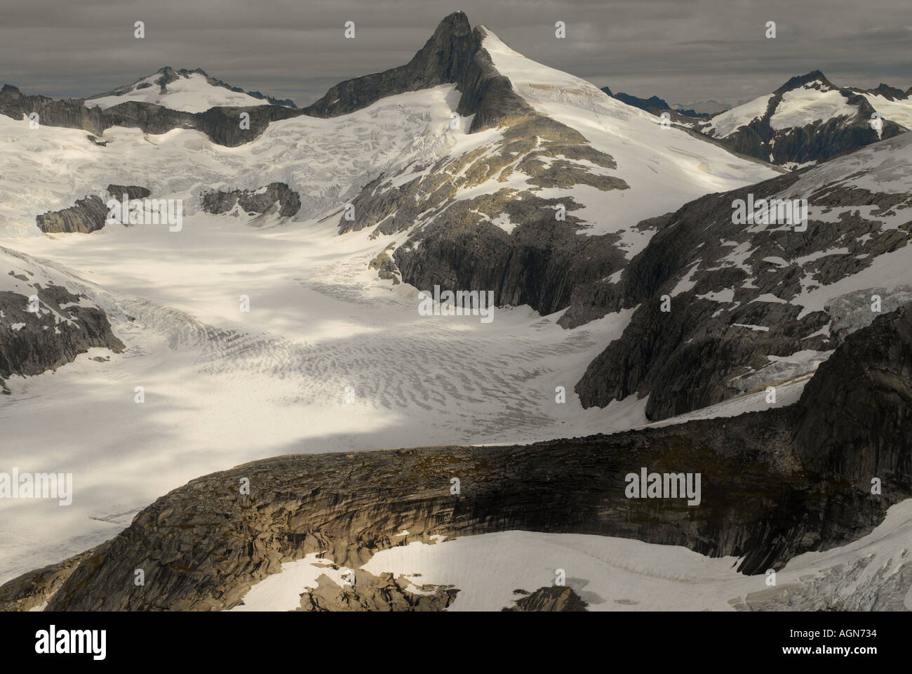Aerial view of the Juneau Ice fields in Alaska in the USA Stock Photo ...
