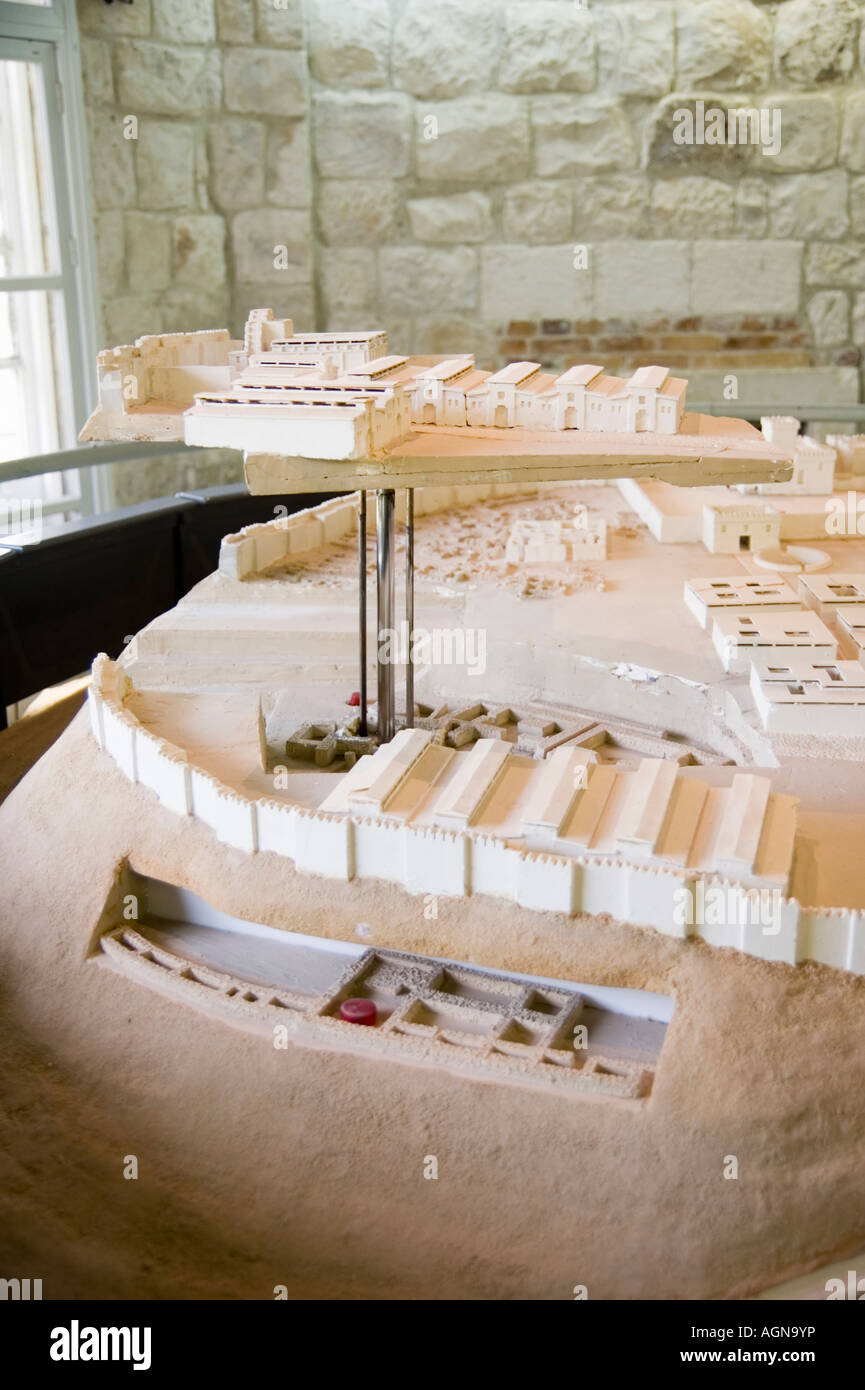 Israel Jezreel Valley Tel Megiddo National park A layered model of the ...