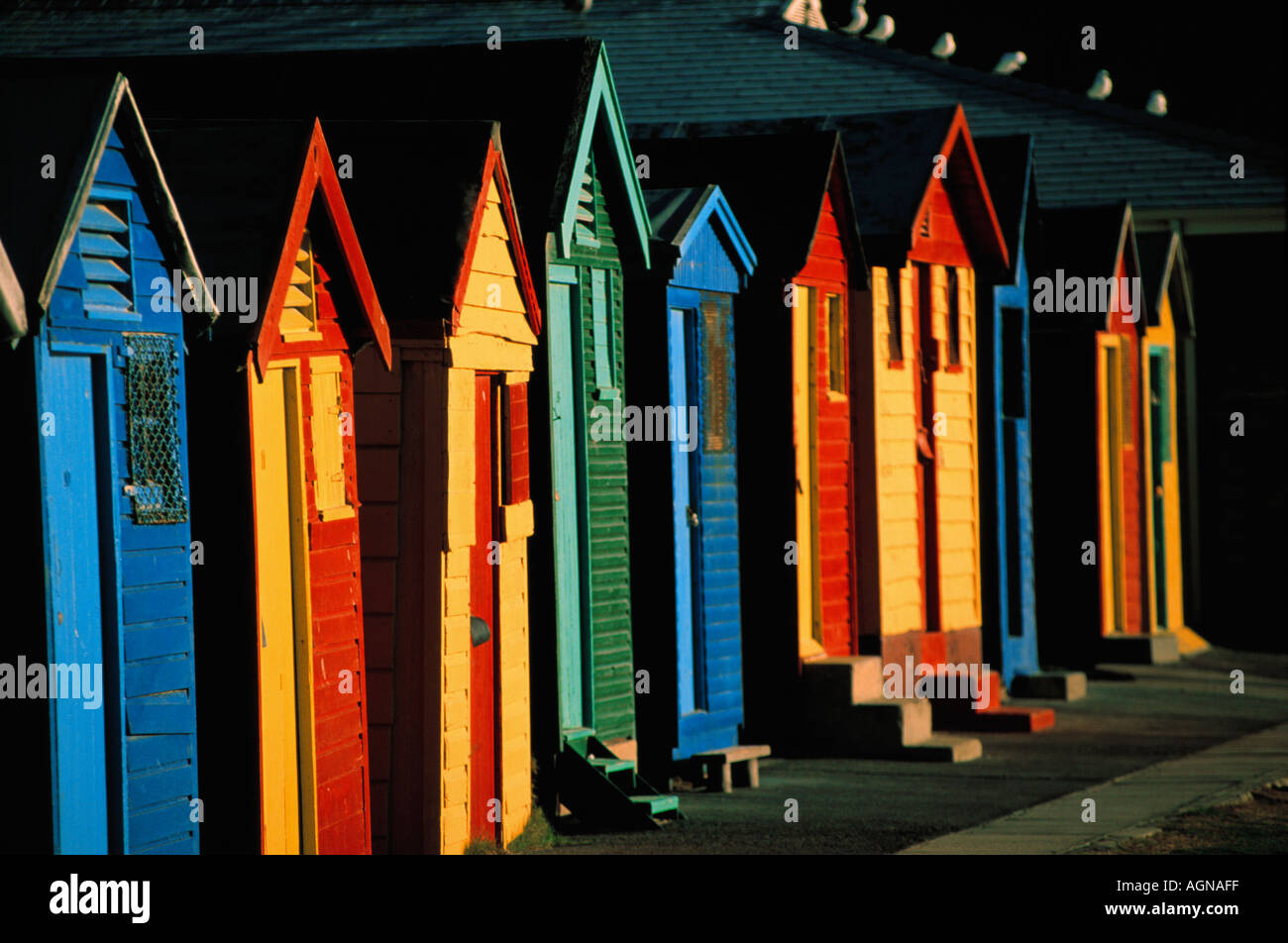 Colourful beach bathing huts Muizenburg Cape Town South Africa Stock ...