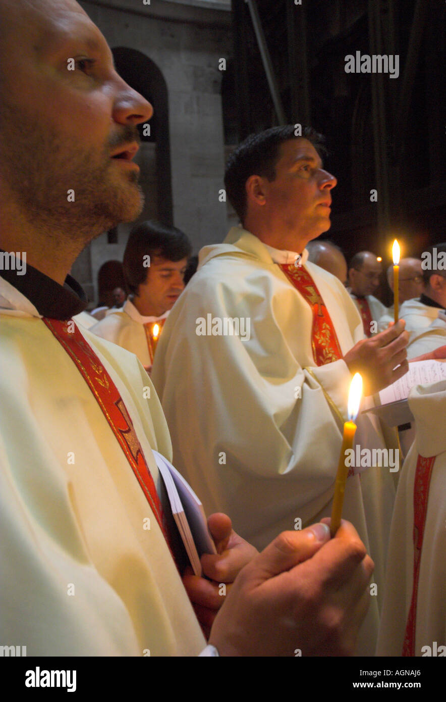 Israel Jerusalem Old City Holy Sepulchre Mass During Easter Week