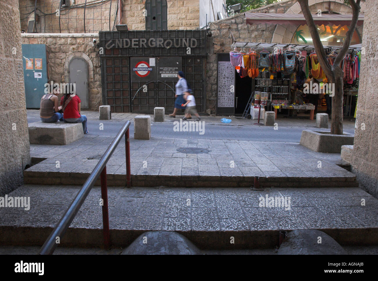 Israel Jerusalem City center Nahalat Shiva pedestrian neighbourhood ...