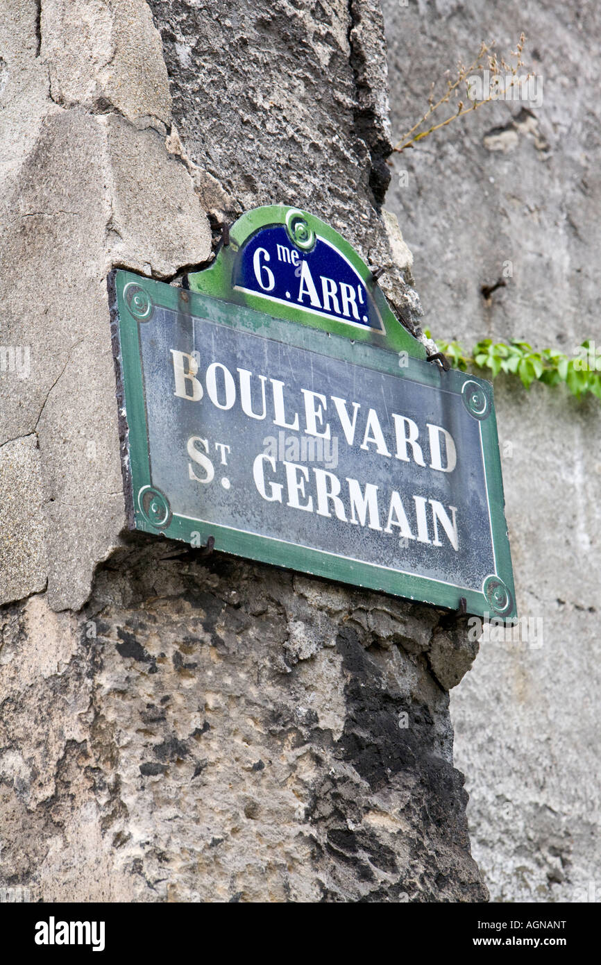 Boulevard St Germain Street Sign Stock Photo - Alamy