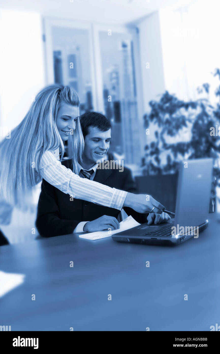 Two employees in office Stock Photo - Alamy