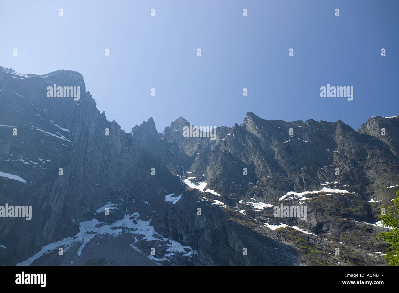 Trollveggen the vertical and overhanging rock wall of the mountain ...