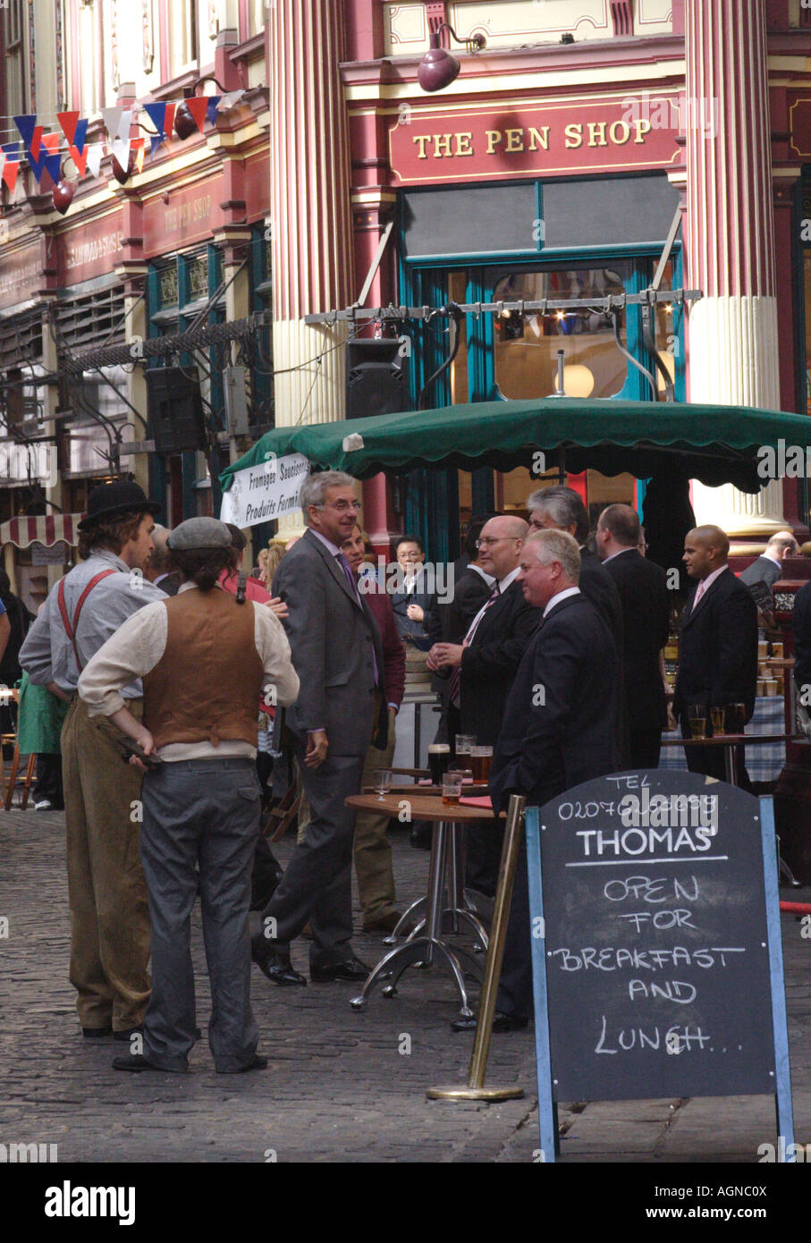 Workmen and City Gents at the Leadenhall Market London September 2007 ...