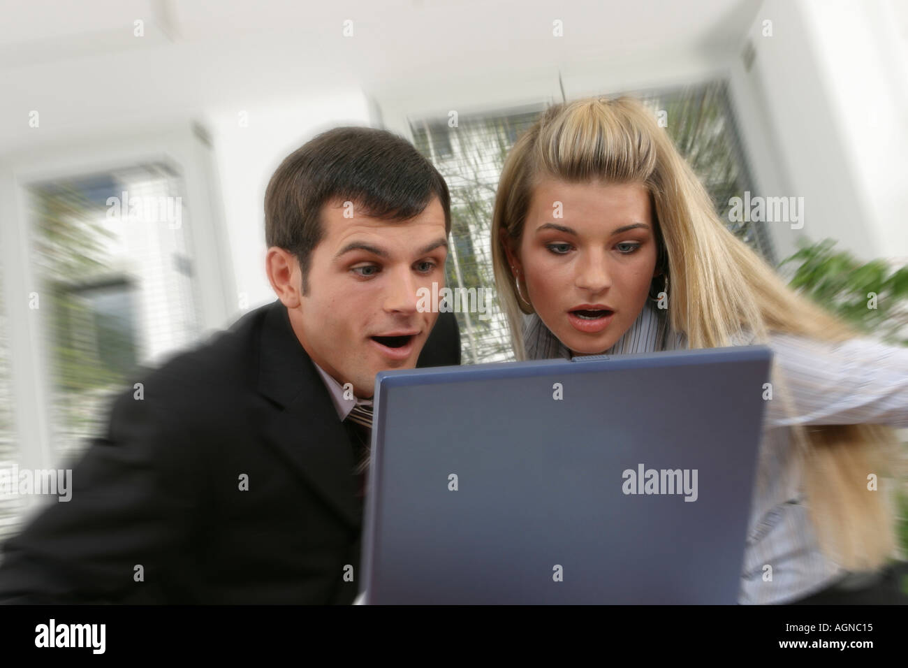 Two employees in office Stock Photo - Alamy