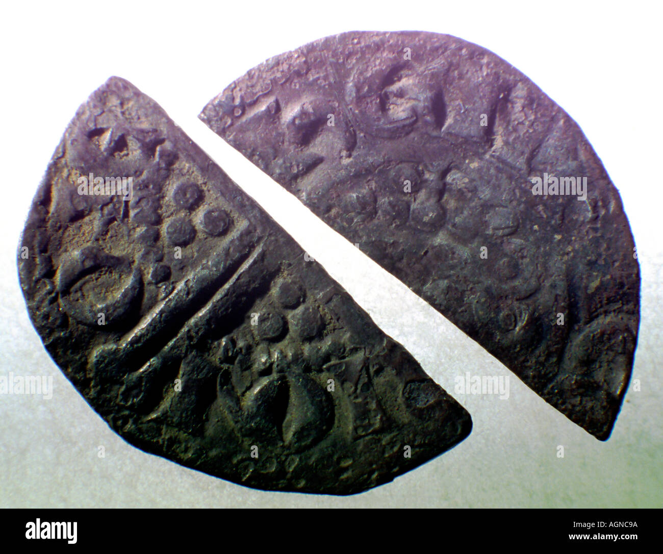 medieval cut halfpennies Stock Photo - Alamy