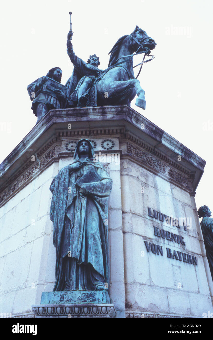 Monument for Bavarian King Ludwig I., Odeonsplatz, Munich, Germany ...
