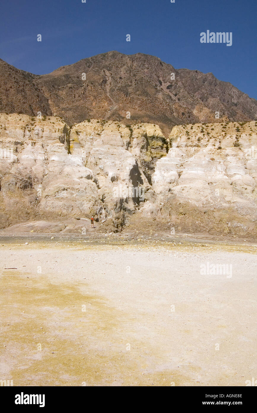 dh Stefanos volcano LAKKI PLATEAU GREECE NISYROS Sulphur floor of semi ...