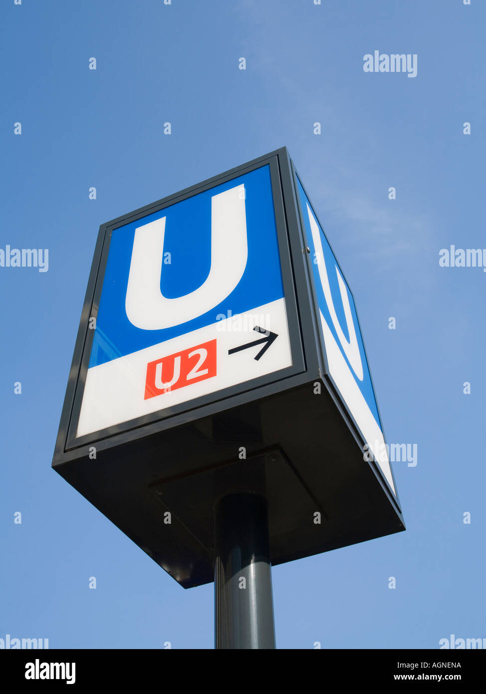Underground signpost/guide at the Potsdamer Platz, Berlin Stock Photo ...