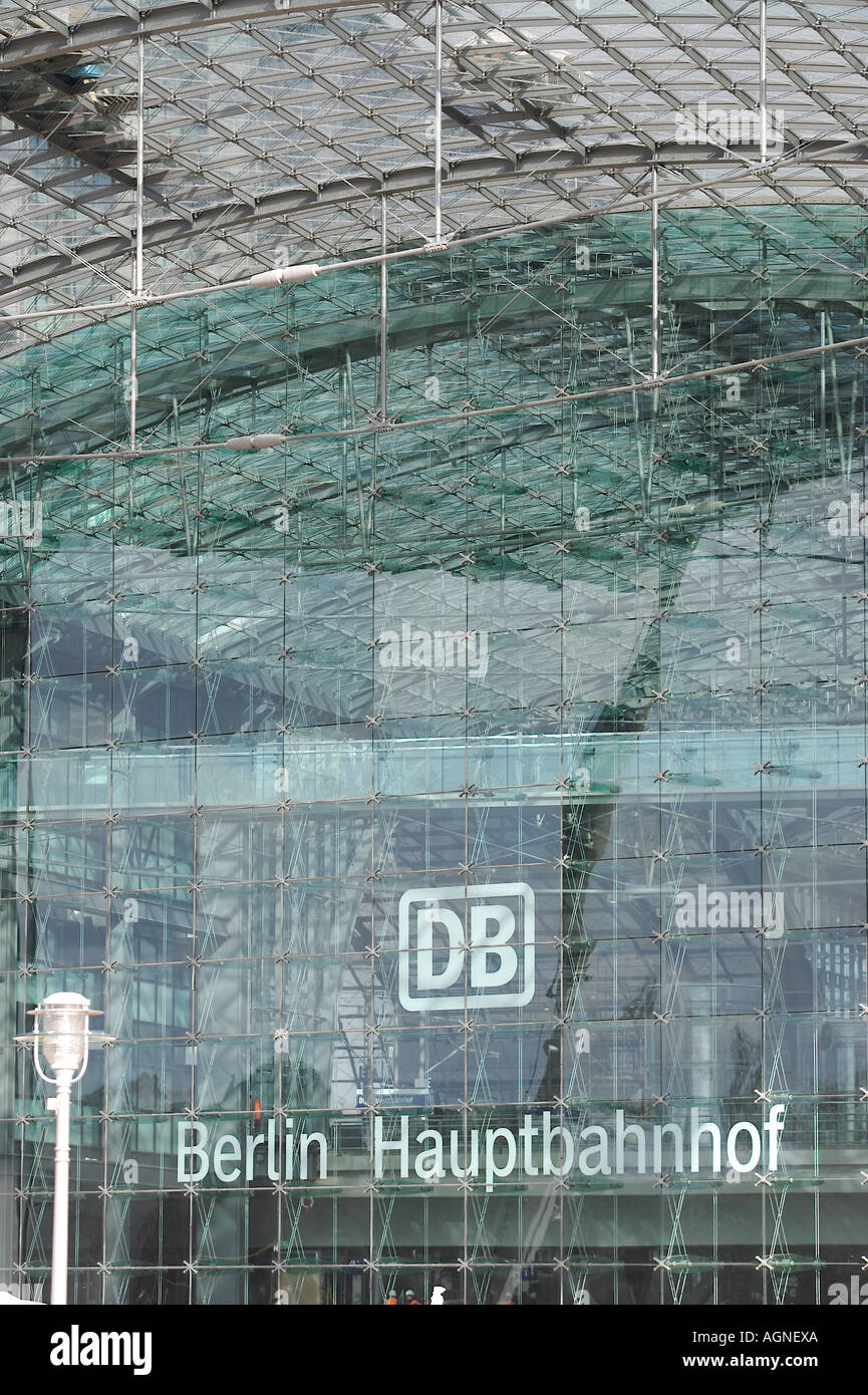 Signature Berlin main station of the German Federal Railroads railways ...