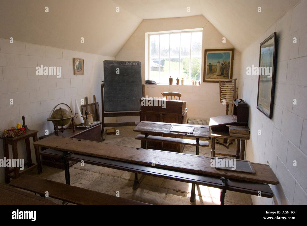 Nineteenth century school classroom Stock Photo - Alamy
