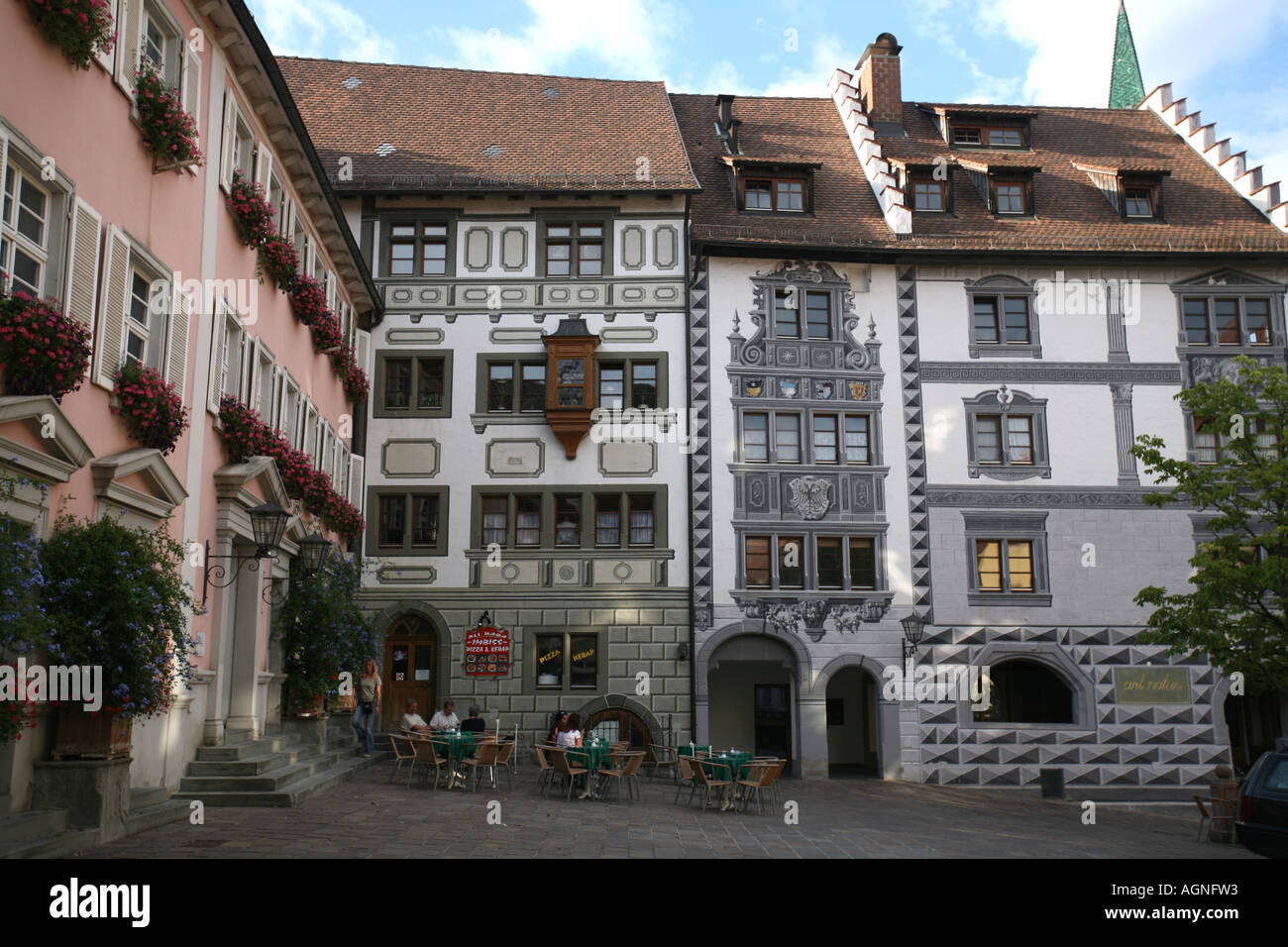 Market square of the historic old town of Engen (Hegau, Germany Stock ...