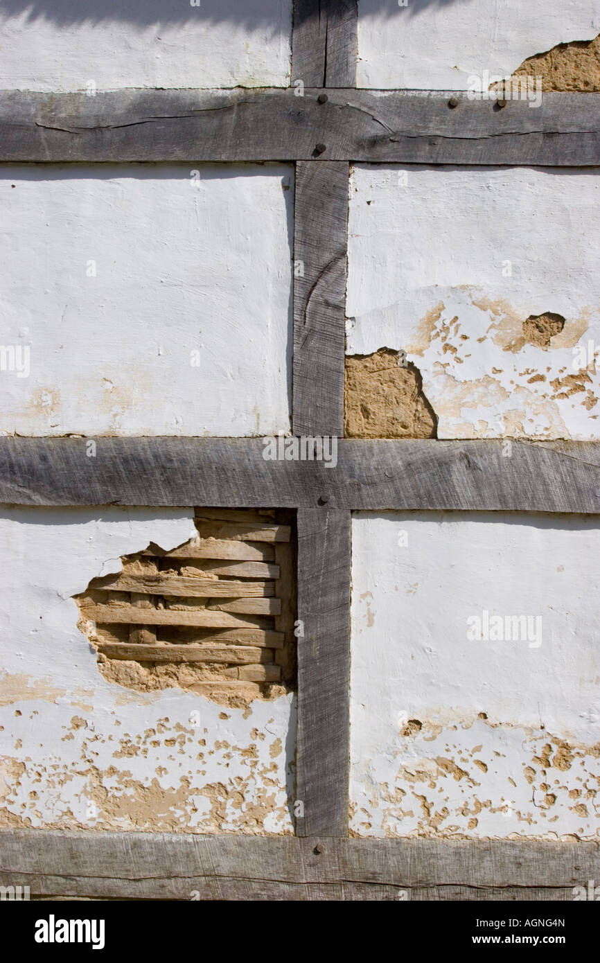 Traditional lath and plaster wall with laths exposed Stock Photo - Alamy
