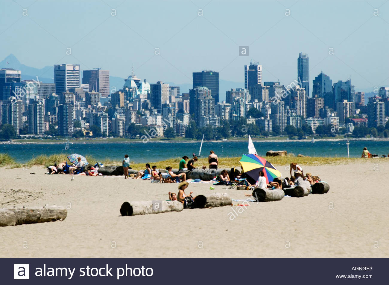 "Spanish Banks beach with the city of Vancouver British Columbia Stock ...