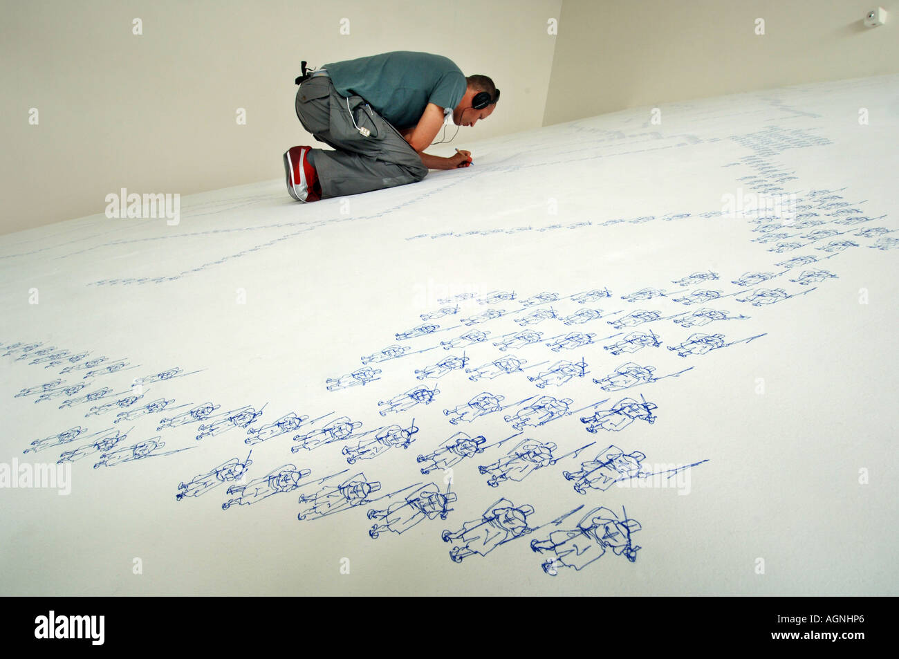 Working in miniature on a vast scale an artist slowly draws ten ...