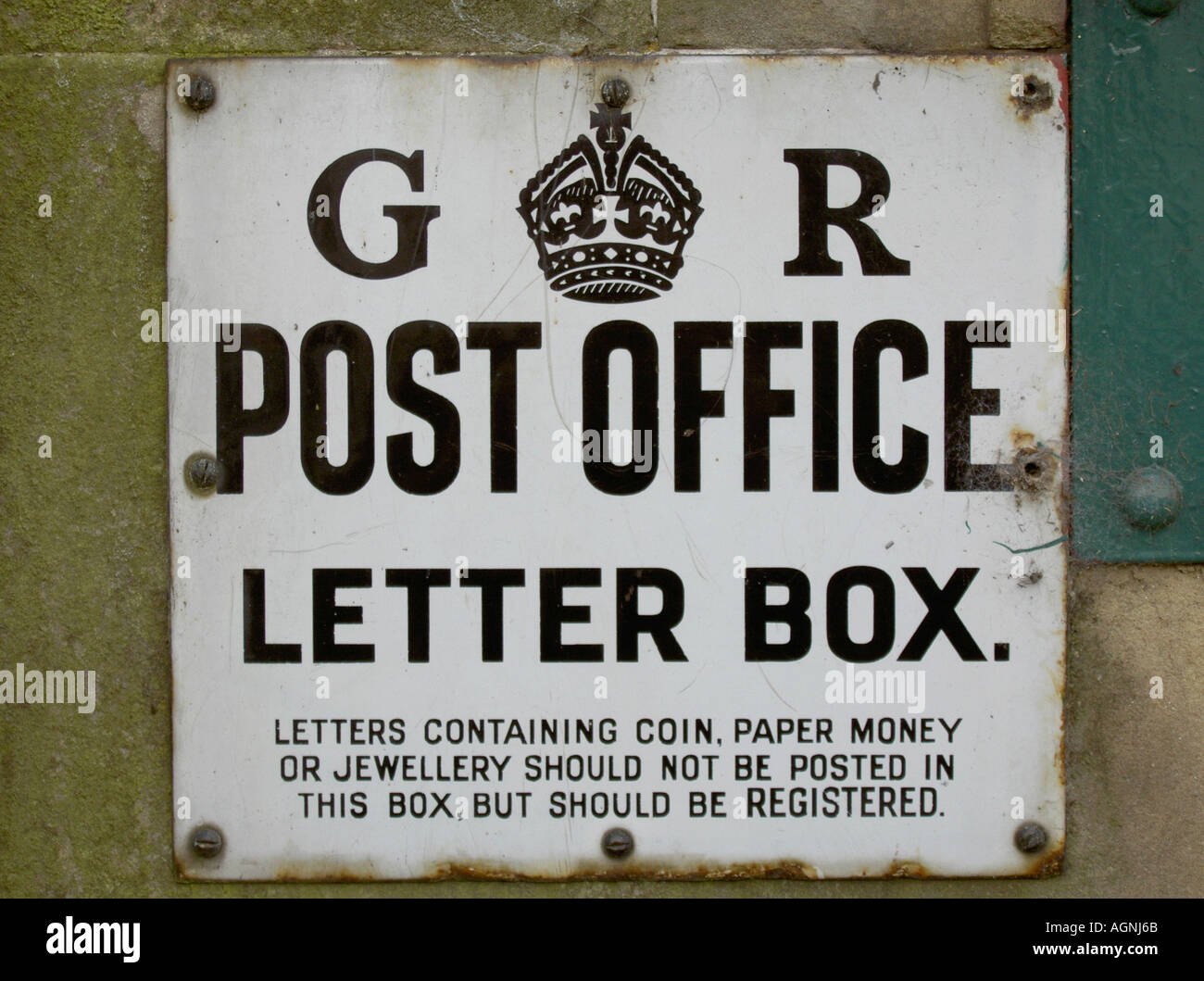 Old Post Office letter box sign in Lauder Scottish Borders UK pre war ...