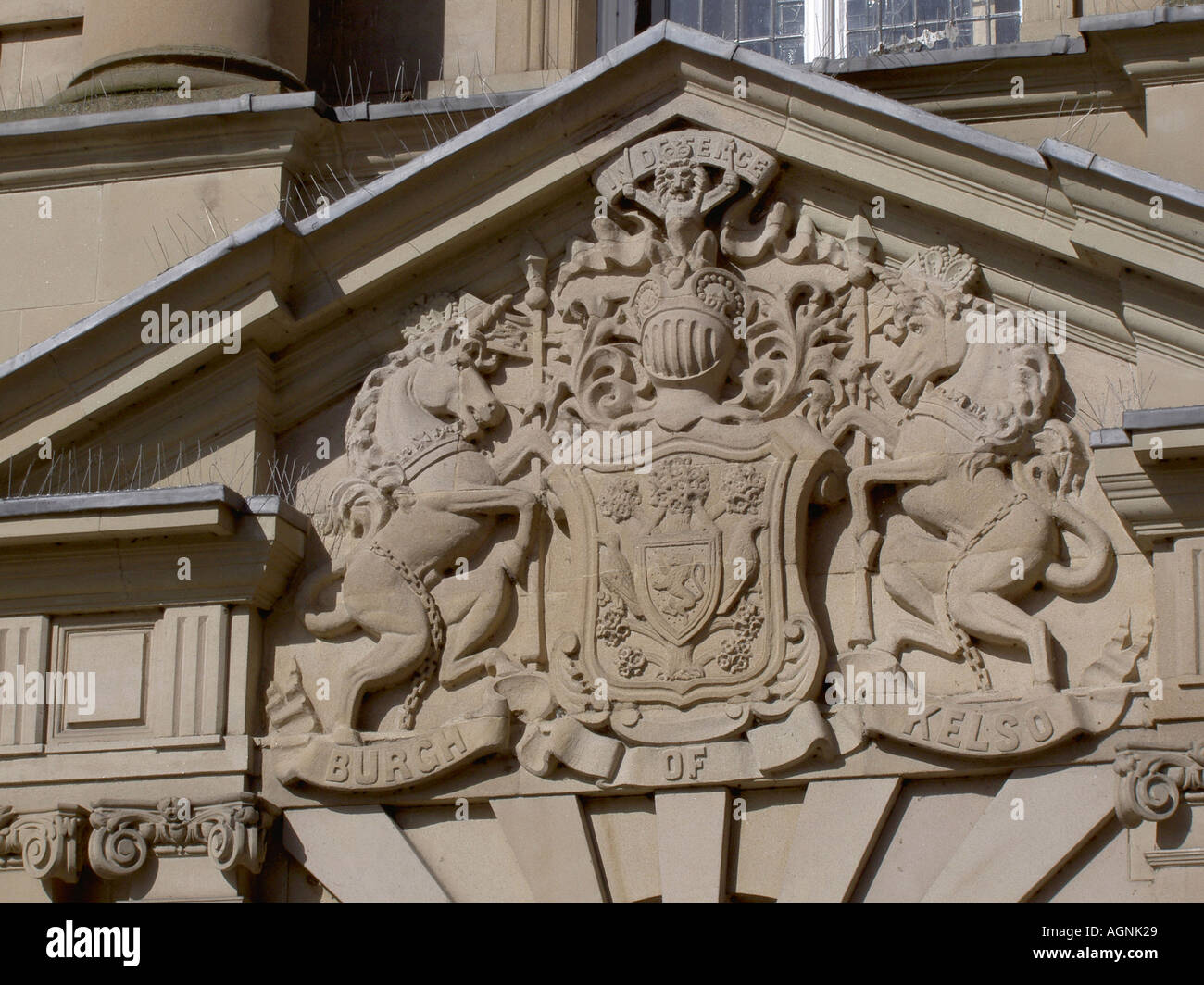 The town crest of Kelso in the Scottish Borders Stock Photo - Alamy