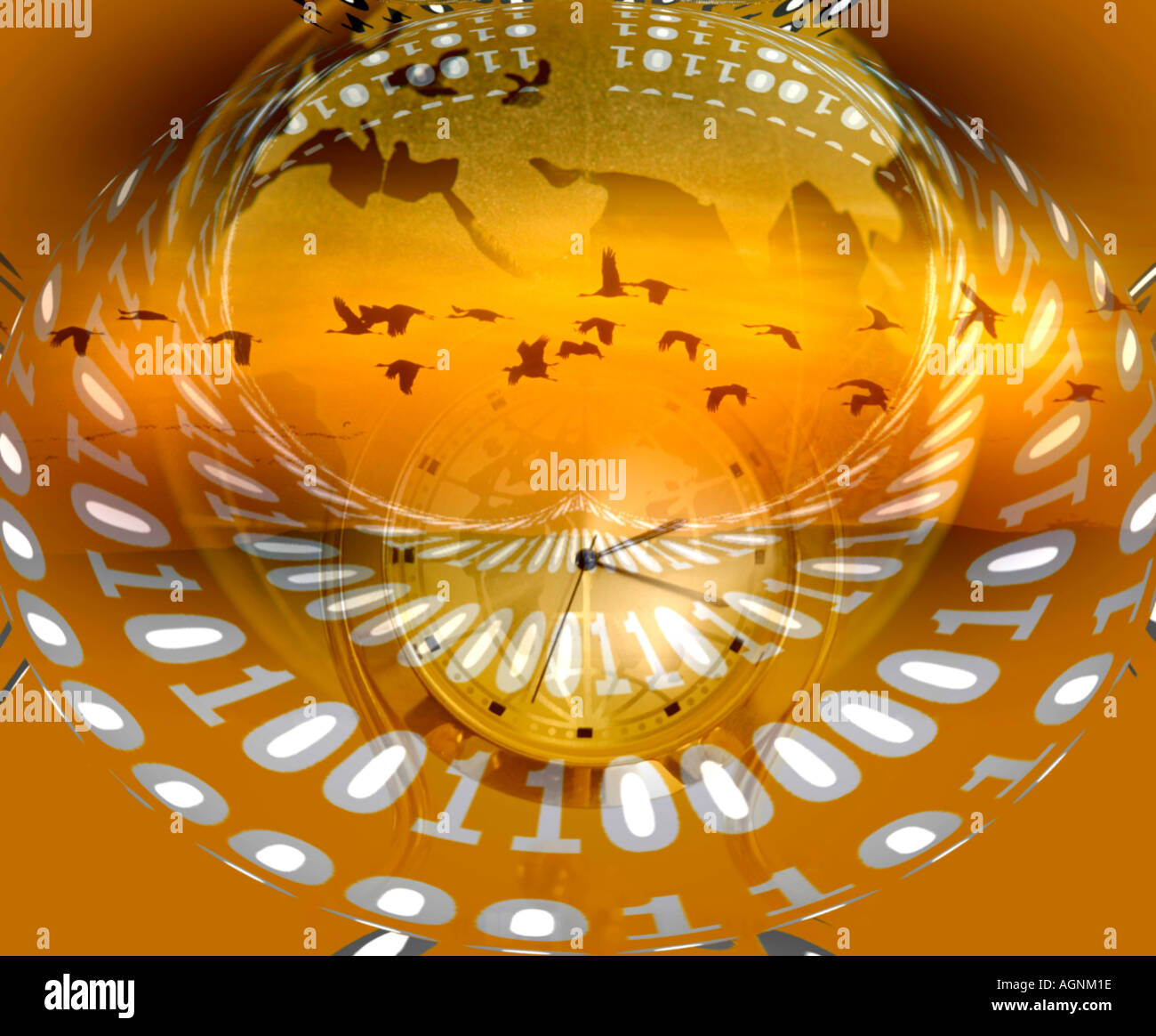 Binary code clock hi-res stock photography and images - Alamy