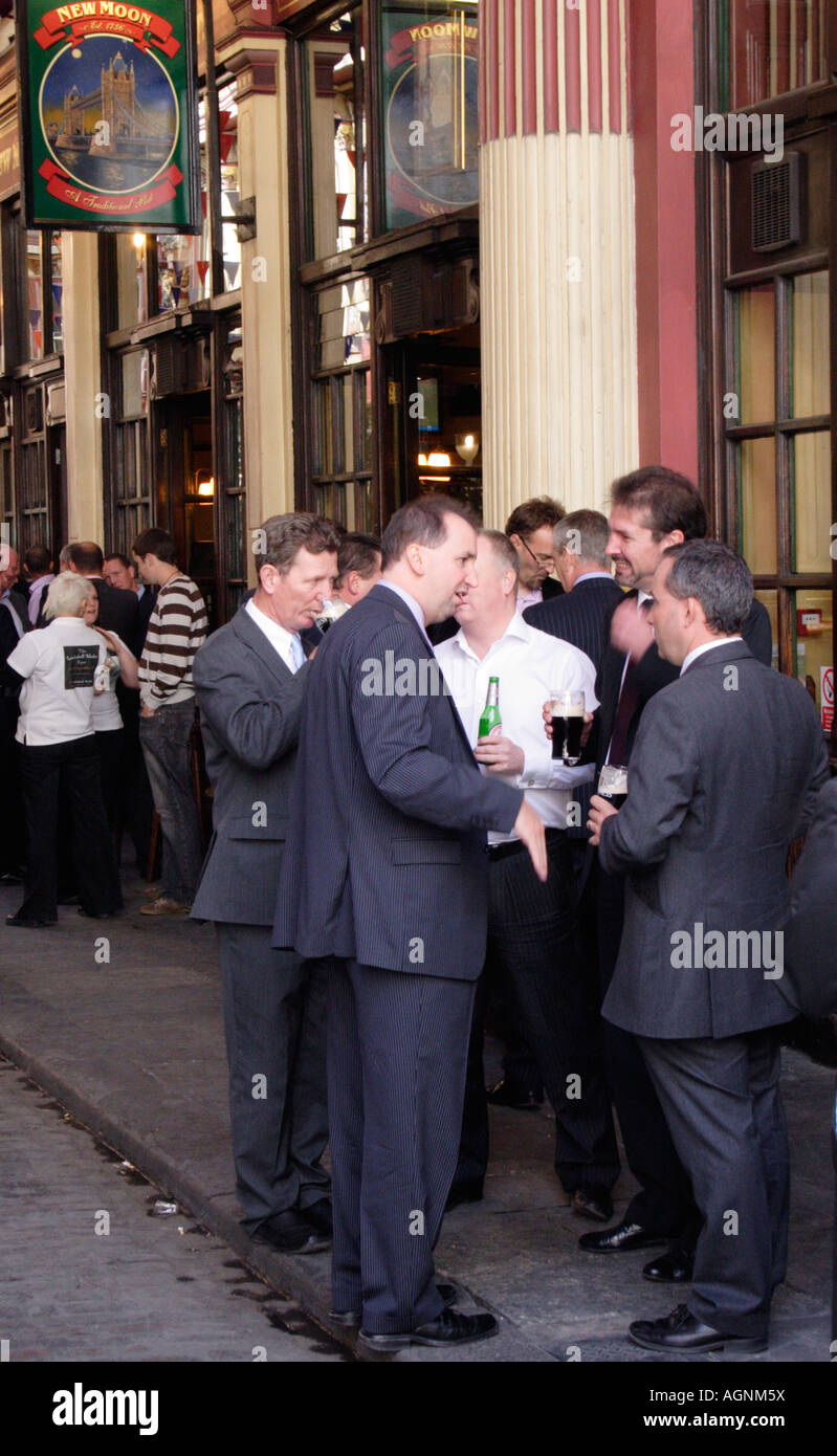 City gents drinking at the Leadenhall Market London September 2007 ...