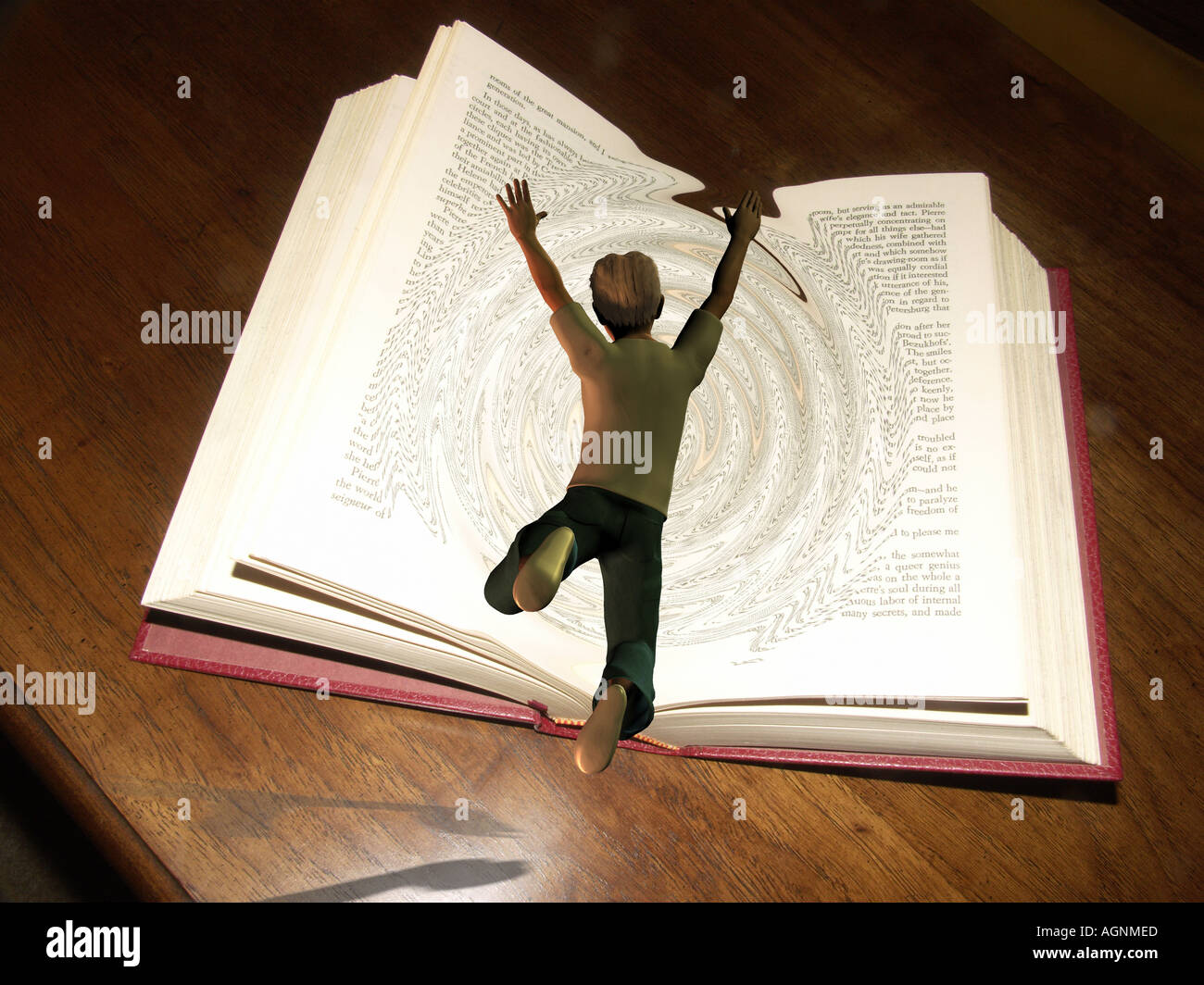Diving into a good book Stock Photo - Alamy