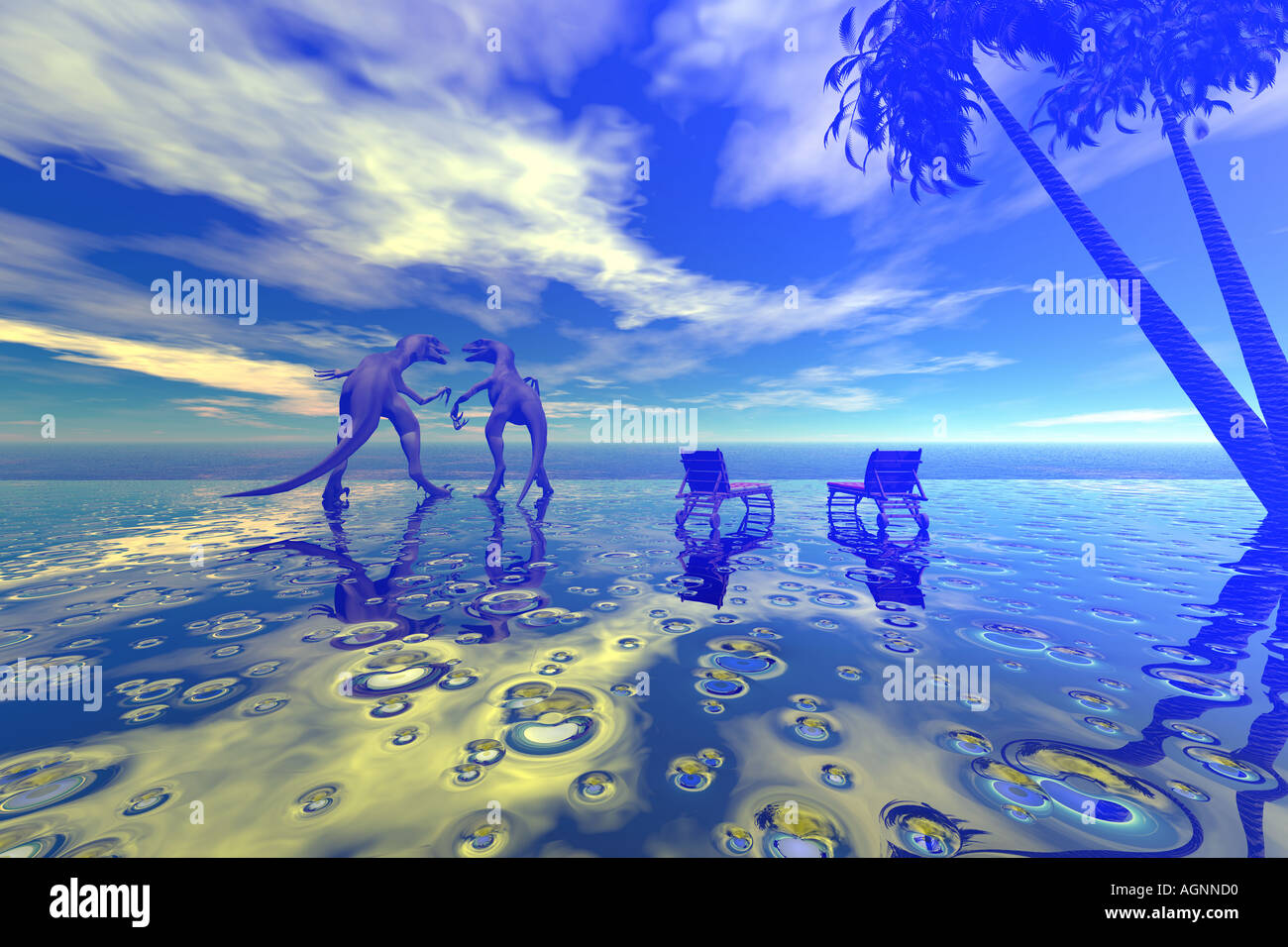 Dinosaurs on vacation Stock Photo - Alamy