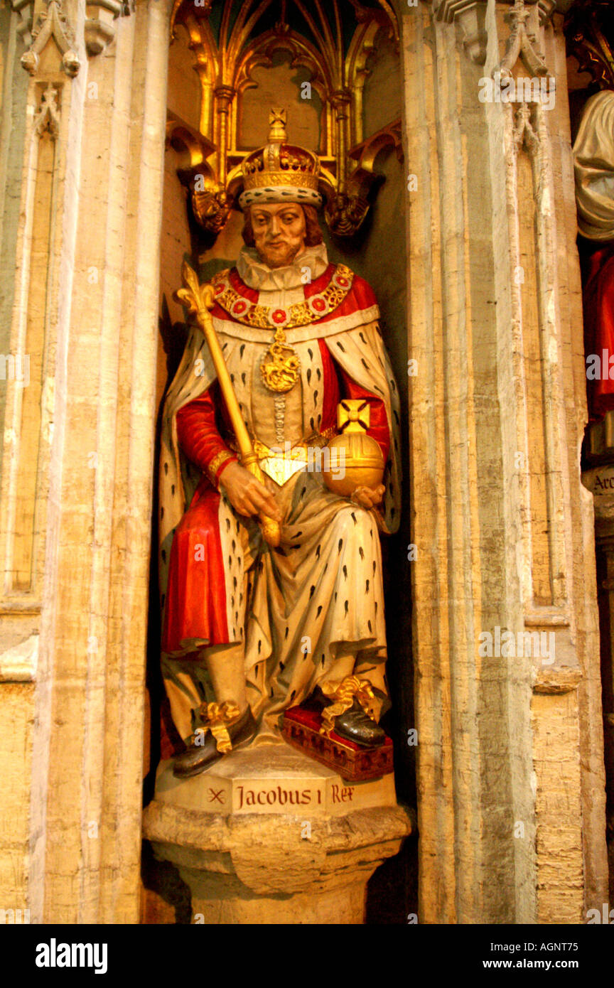 Statue of king Jacobus in cathedral church of St Peter and St Wilfrid ...