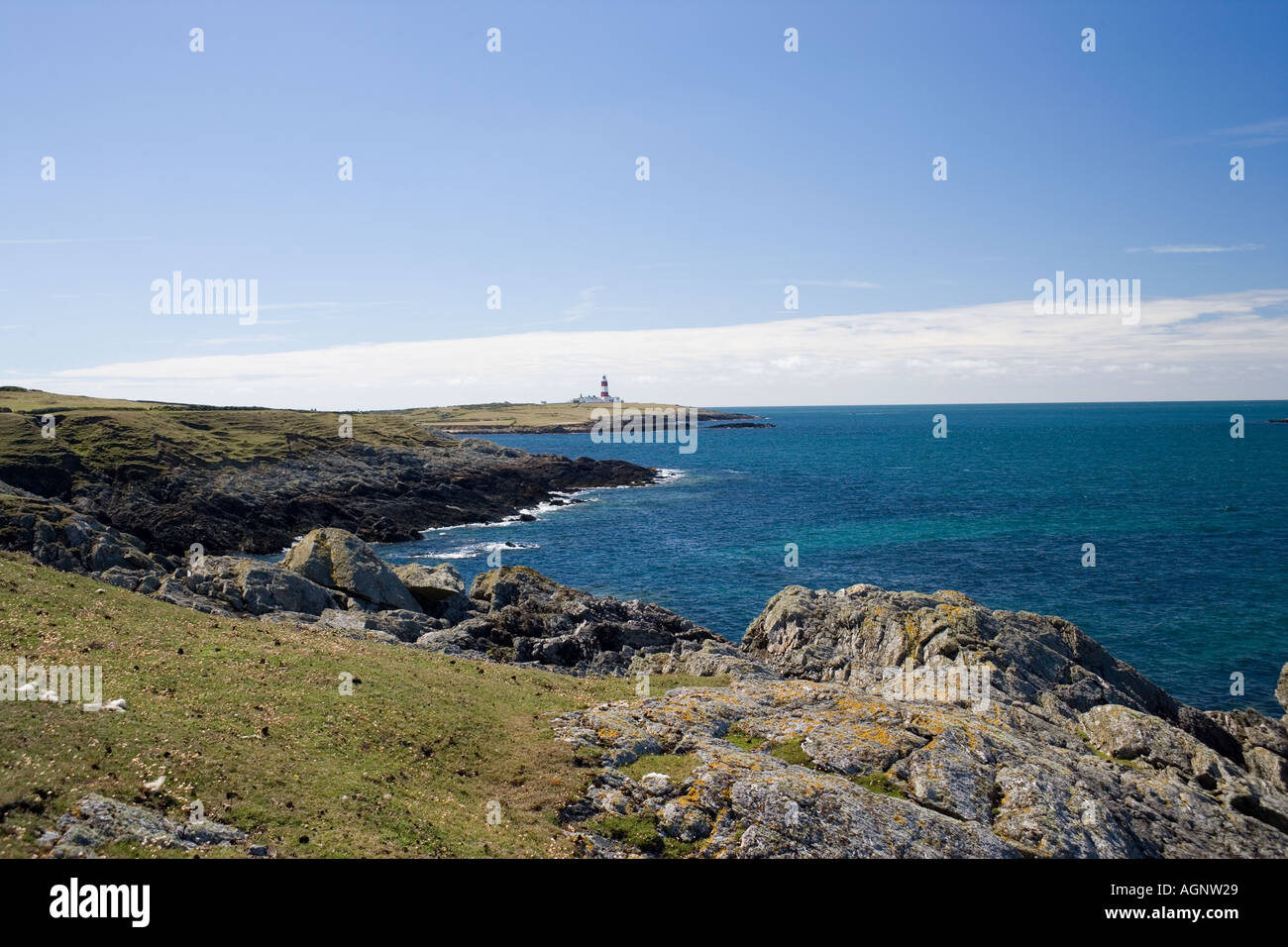 Lighthouse on Bardsey island North Wales Uniited Kingdom Stock Photo ...