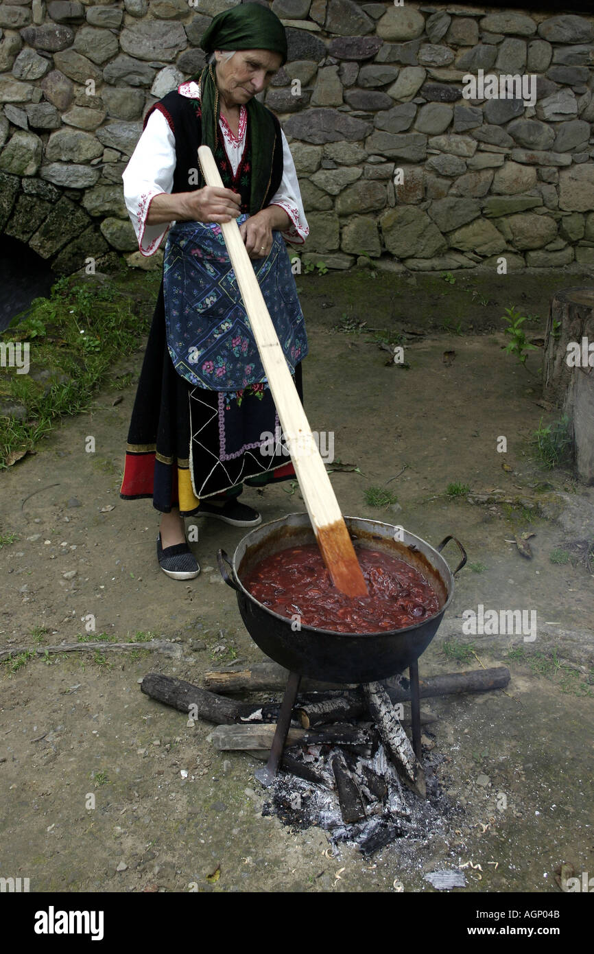 Jam producing old lady Stock Photo - Alamy