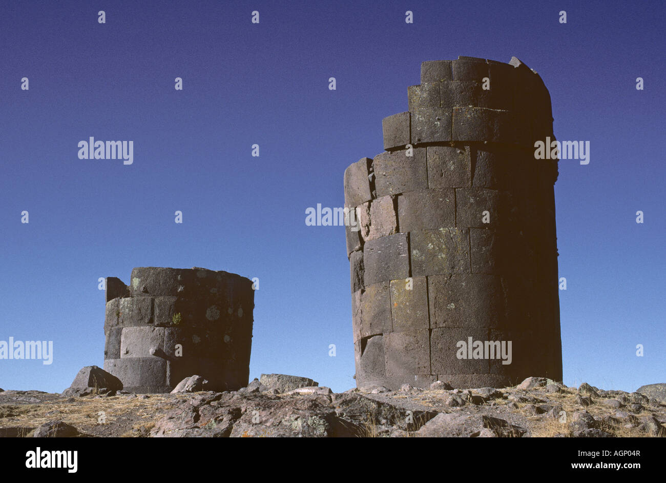 Peru near Puno, Inca ruins of Sillustani Stock Photo - Alamy