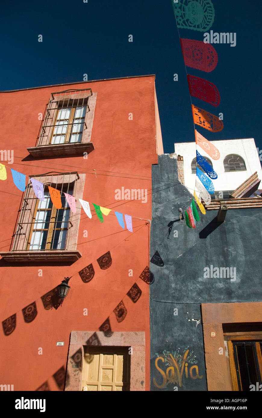 Mexico, San Miguel de Allende, Banners in street Stock Photo - Alamy