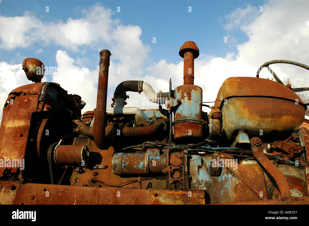Old rusty weathered tractor engine Stock Photo - Alamy