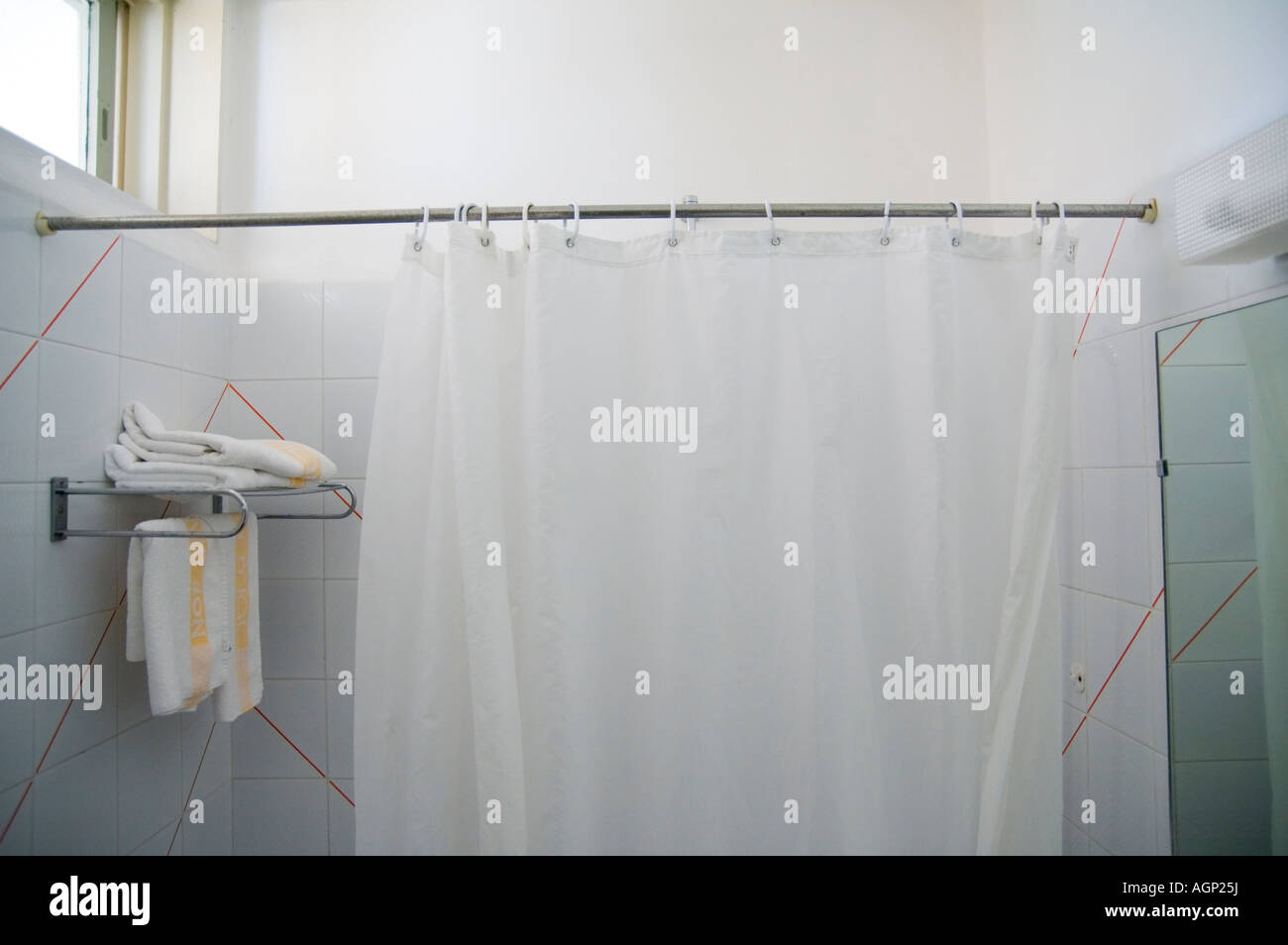 simple Hotel bathroom for economy travel Stock Photo - Alamy