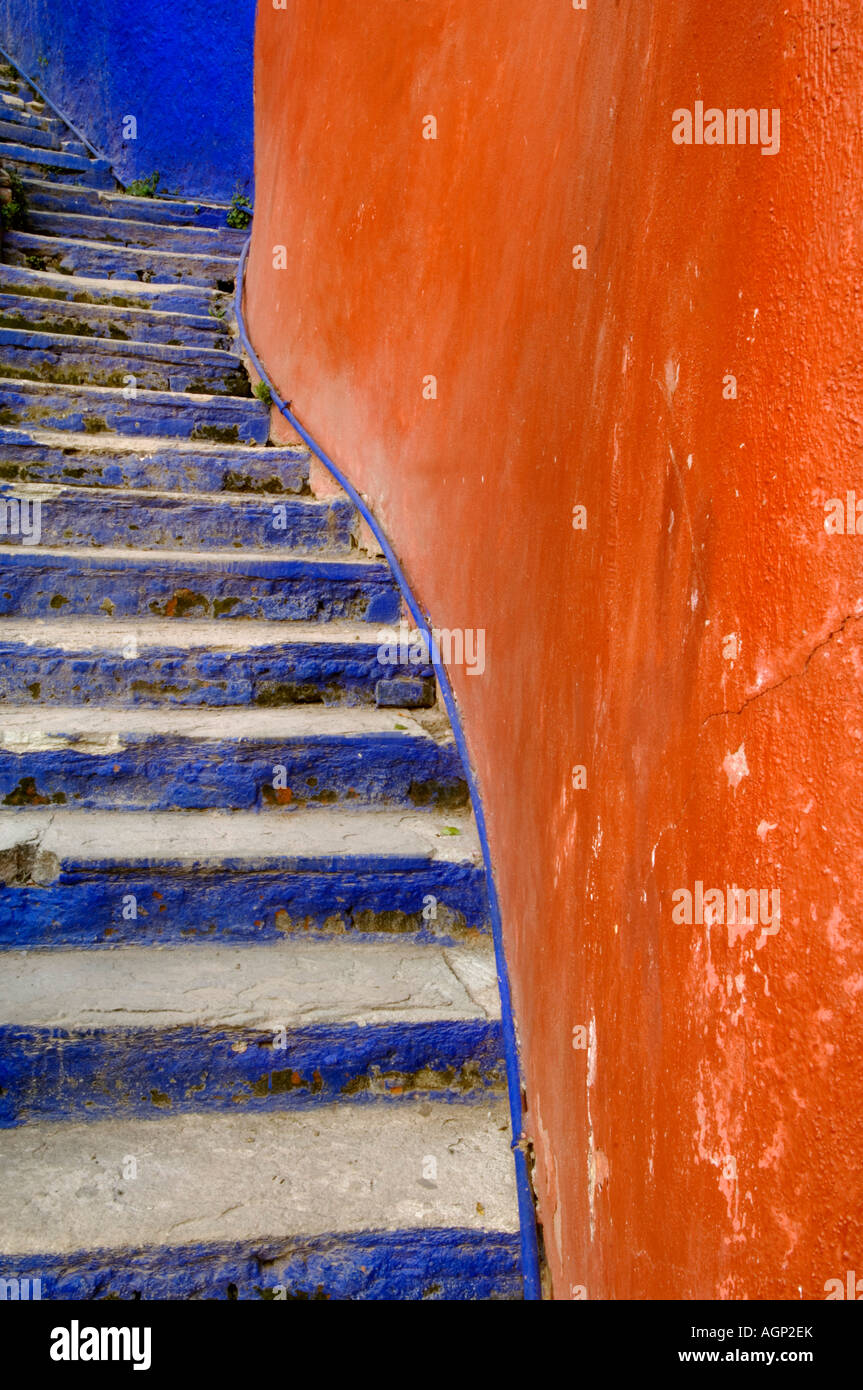 Mexico, Guanajuato, Colorful stairs Stock Photo - Alamy