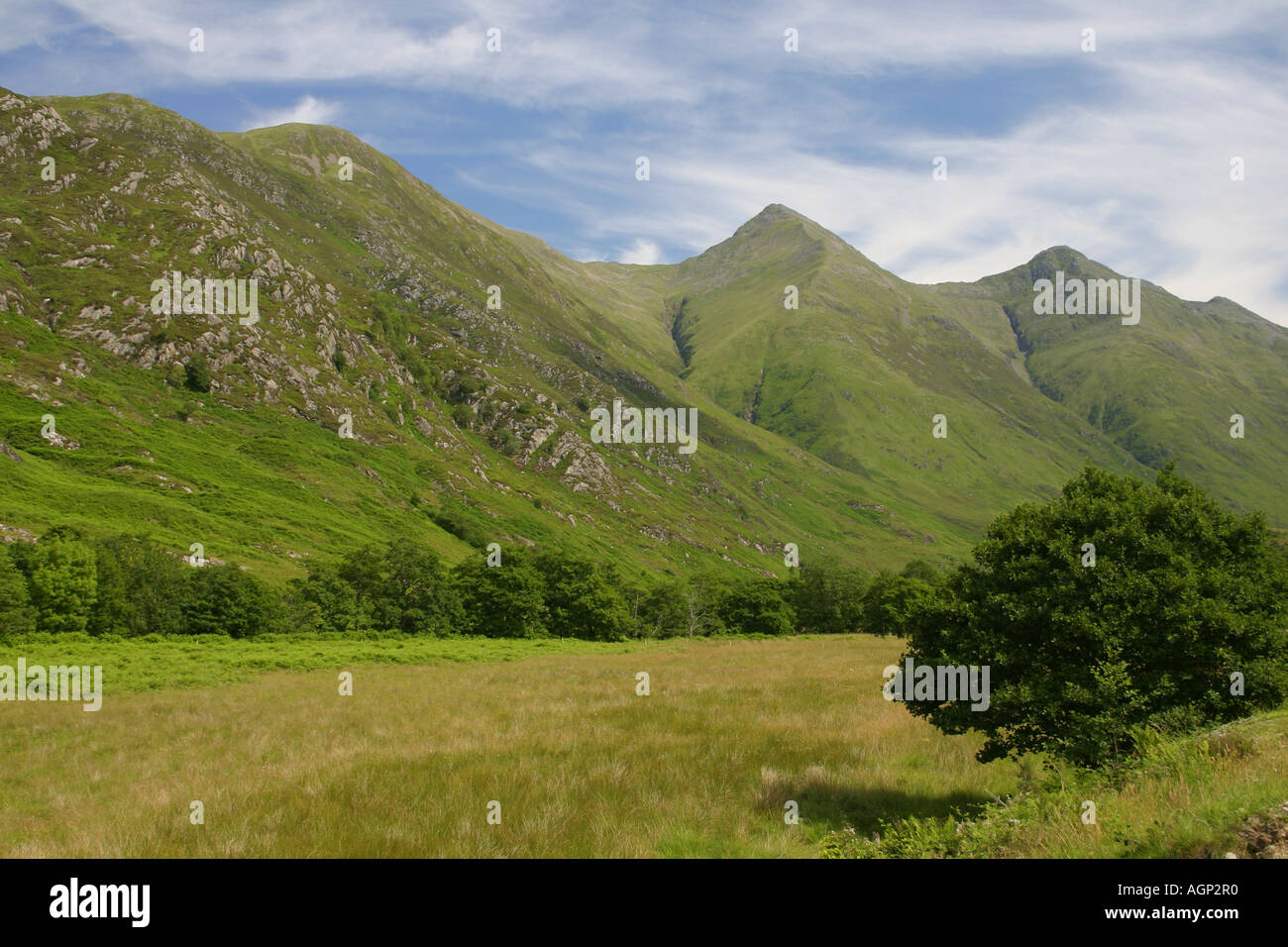 The Five Sisters of Kintail from Shiel Bridge in the North-west ...