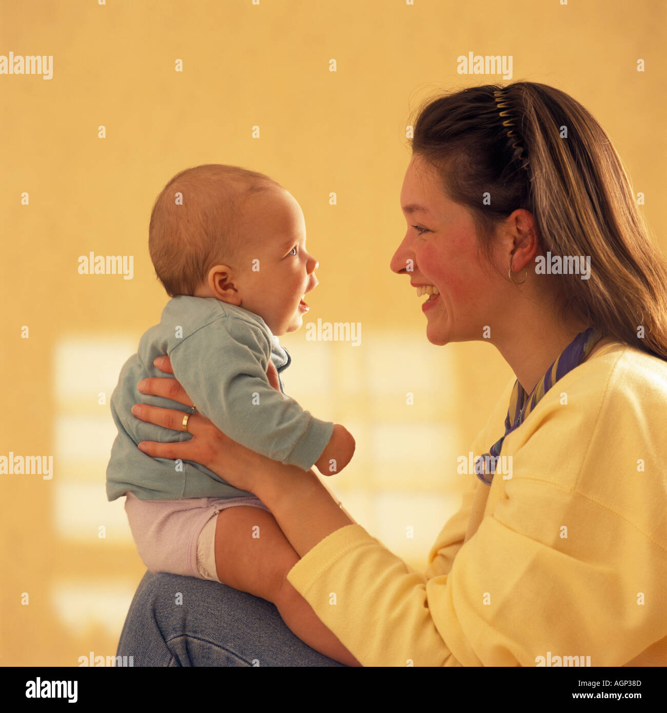 Mother and child communicating Stock Photo - Alamy