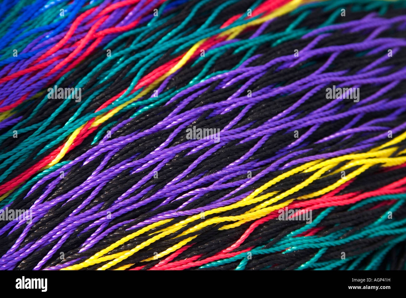 Mexico, Puerto Vallarta. Patterns in colorful fishing nets Stock Photo ...