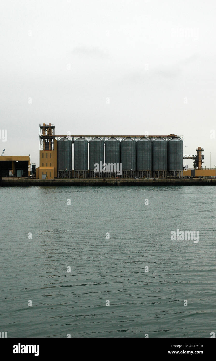 Silos at Southampton docks England UK Stock Photo - Alamy