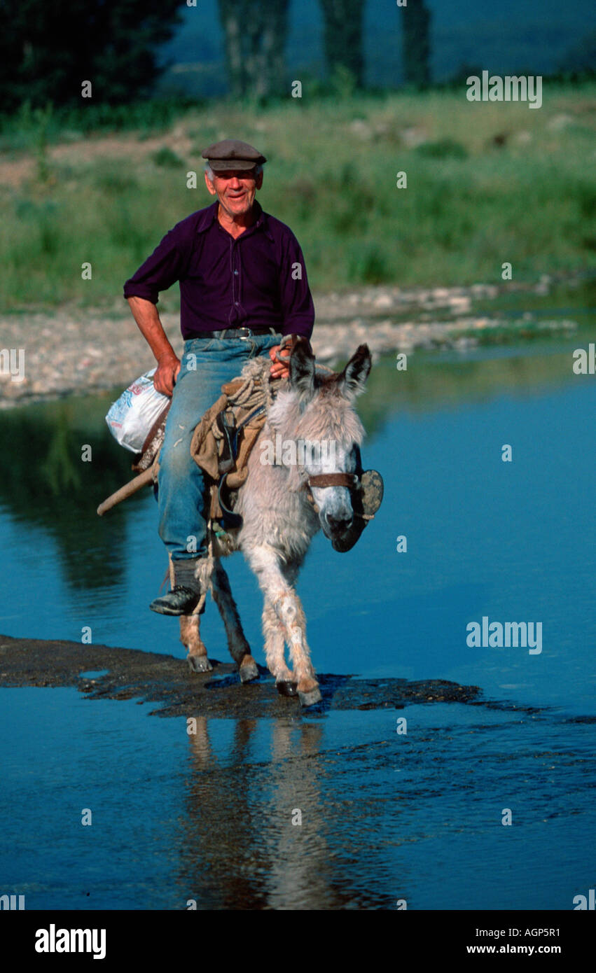 Man riding Donkey Stock Photo - Alamy