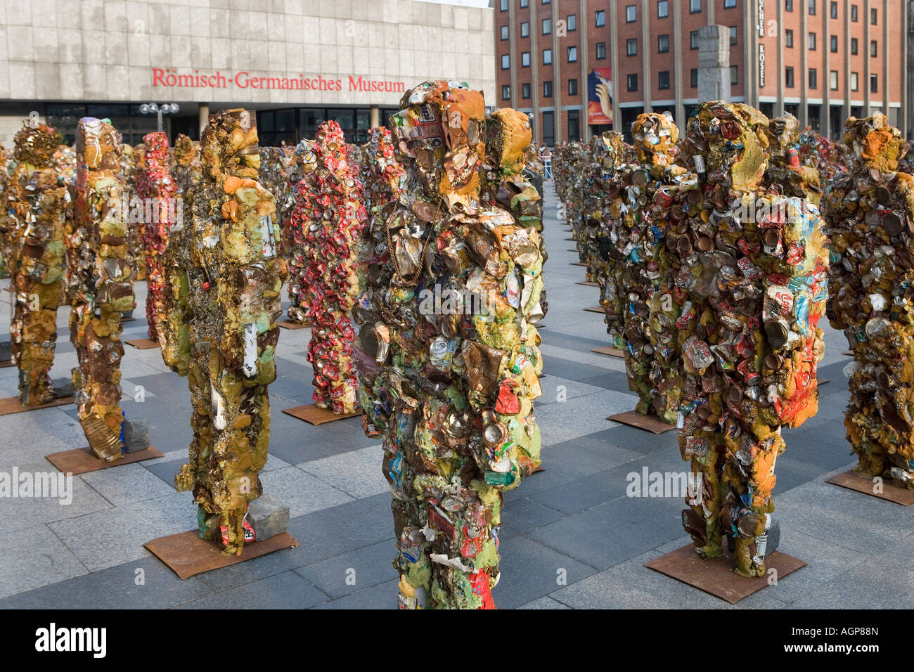 Installation trash people of the artist HA Schult in front of the ...