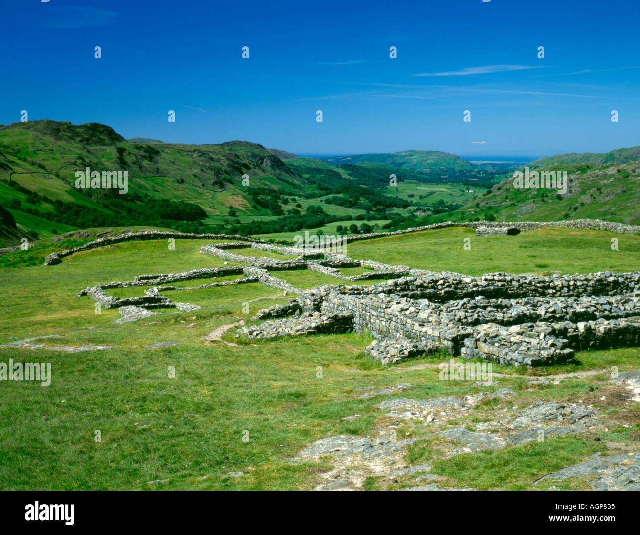 Ruins of Hardknott Roman Fort, Hardknott Pass, Lake District National ...