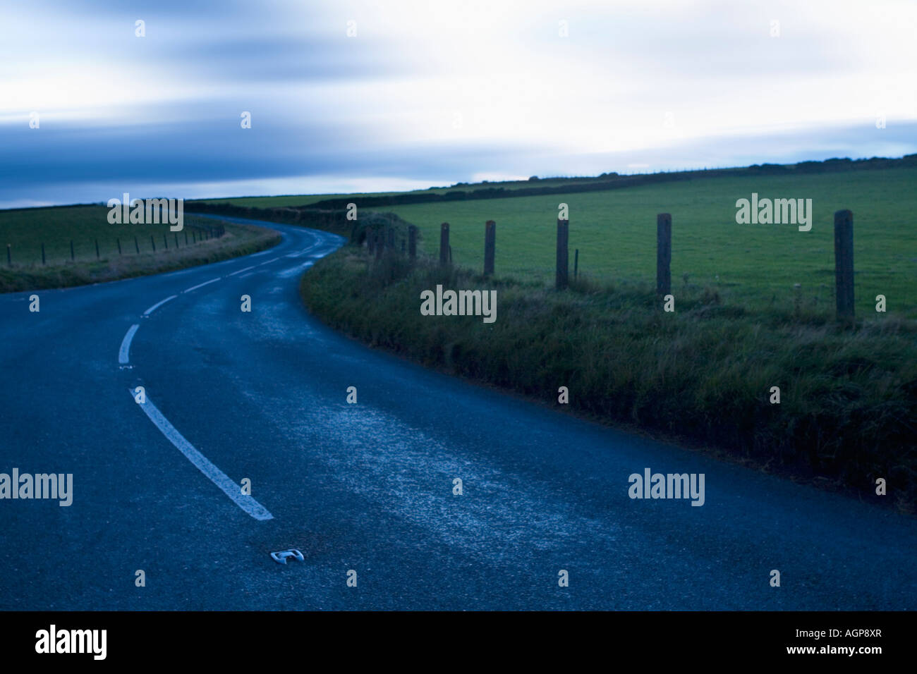 Winding Country Road Exmoor National Park Somerset England Stock Photo ...