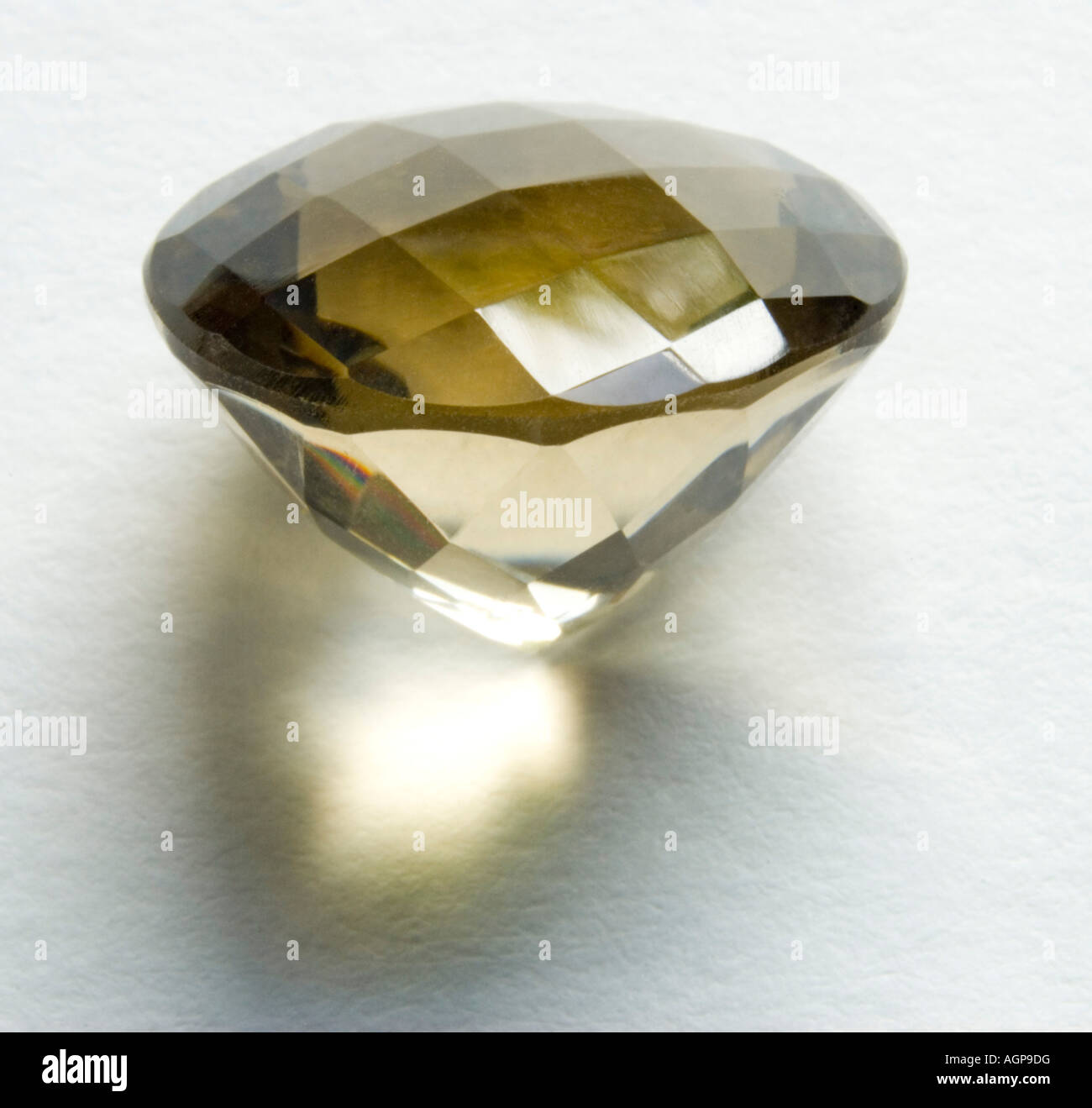 Smokey Quartz Gemstone - Checkerboard cut Stock Photo - Alamy