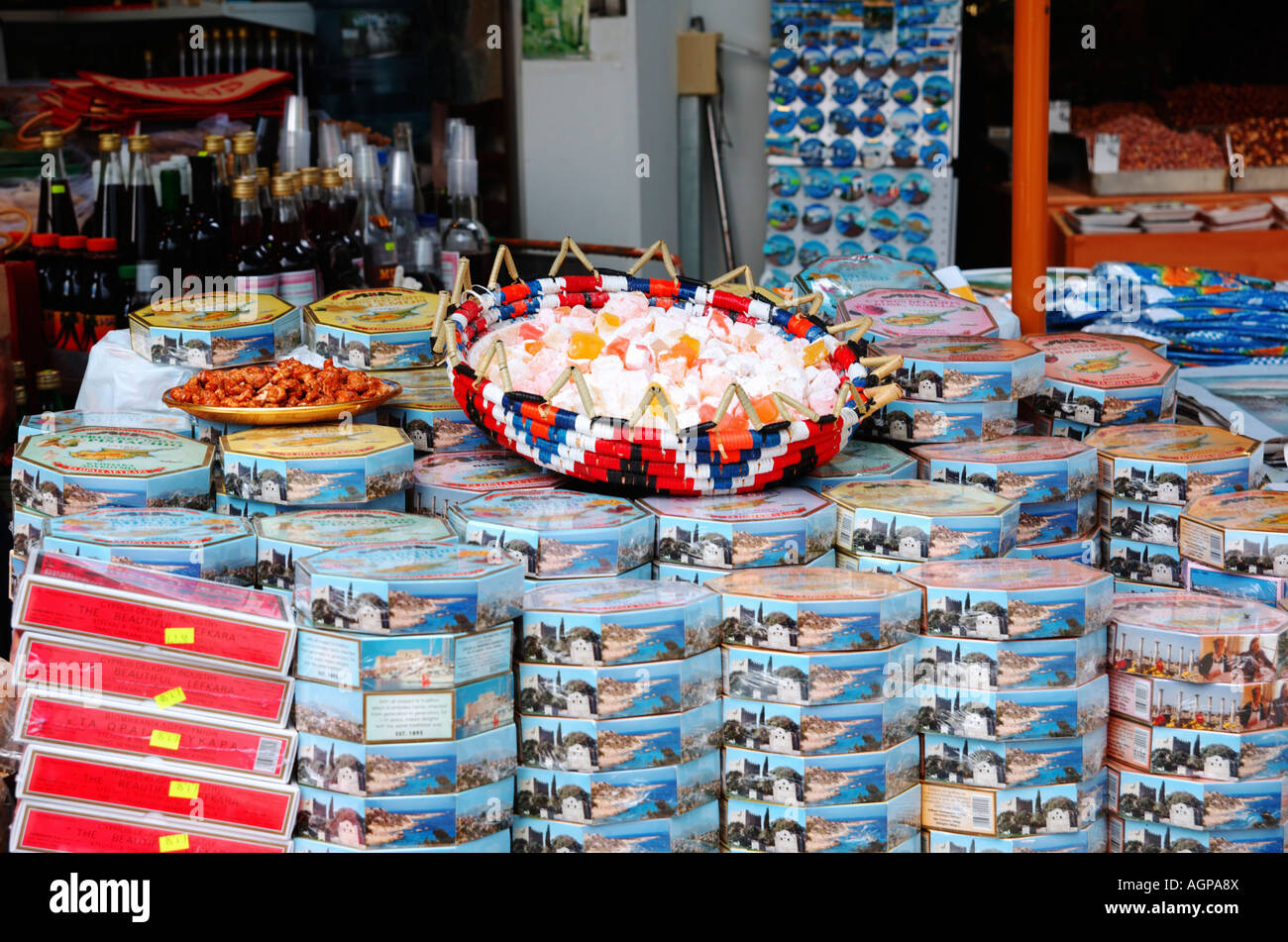 Cyprus Troodos mountains souvenir shop selling Cyprus delights a Stock ...