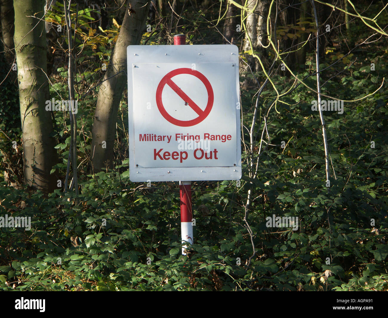 Military Firing Range Sign Hopwas Stock Photo - Alamy